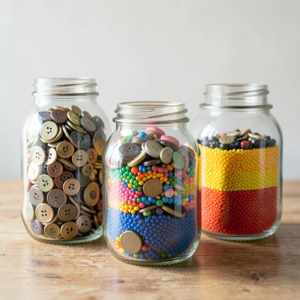 23+ Repurposed Glass Jars Filled With Buttons And Beads Ideas – Home ...