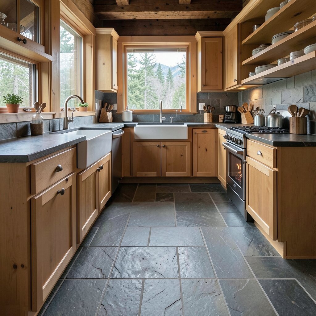 13+ Natural Slate Floor Tiles In A Mountain Cabin Ideas – Home ...