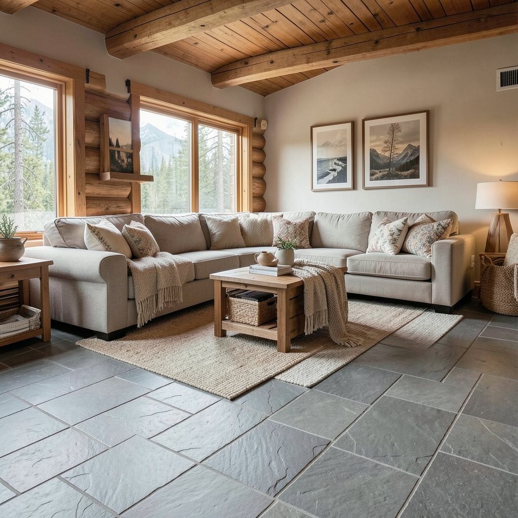 13+ Natural Slate Floor Tiles In A Mountain Cabin Ideas – Home ...