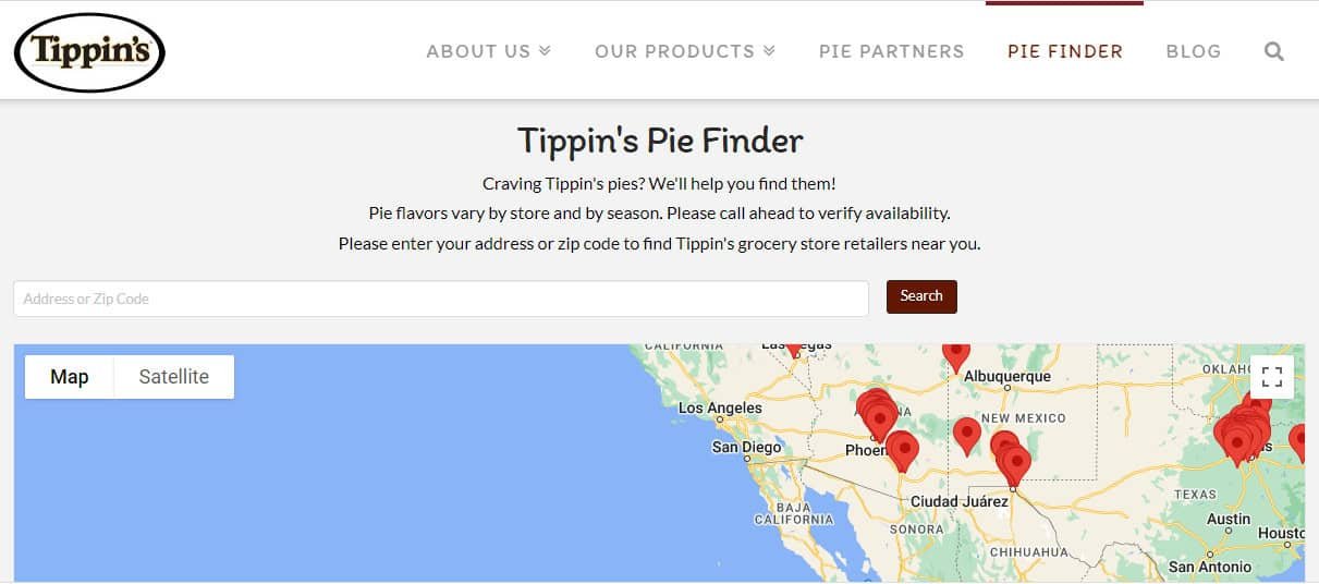 Types of Tippin's Pies: The Pie Selection