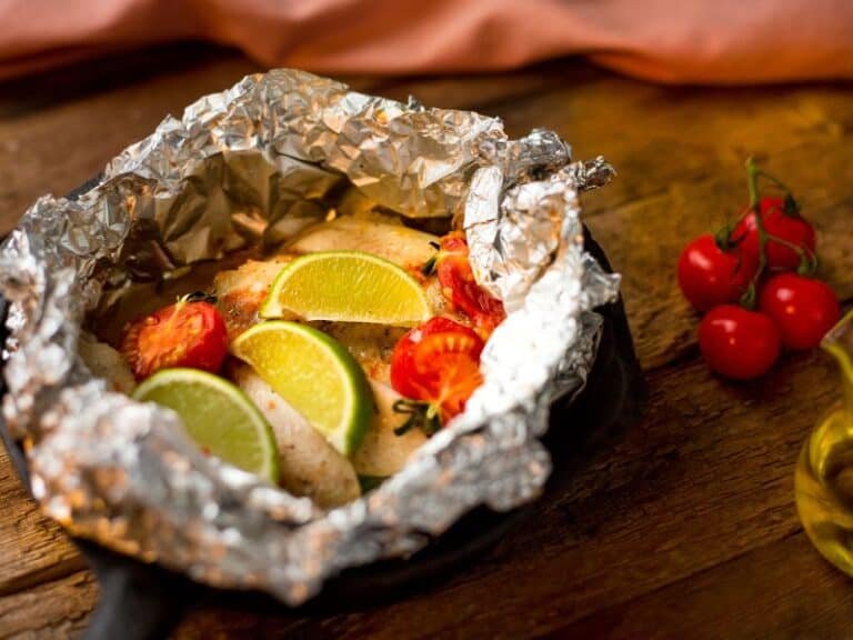 Jamaican Roast Fish In Foil (with Callaloo Stuff)