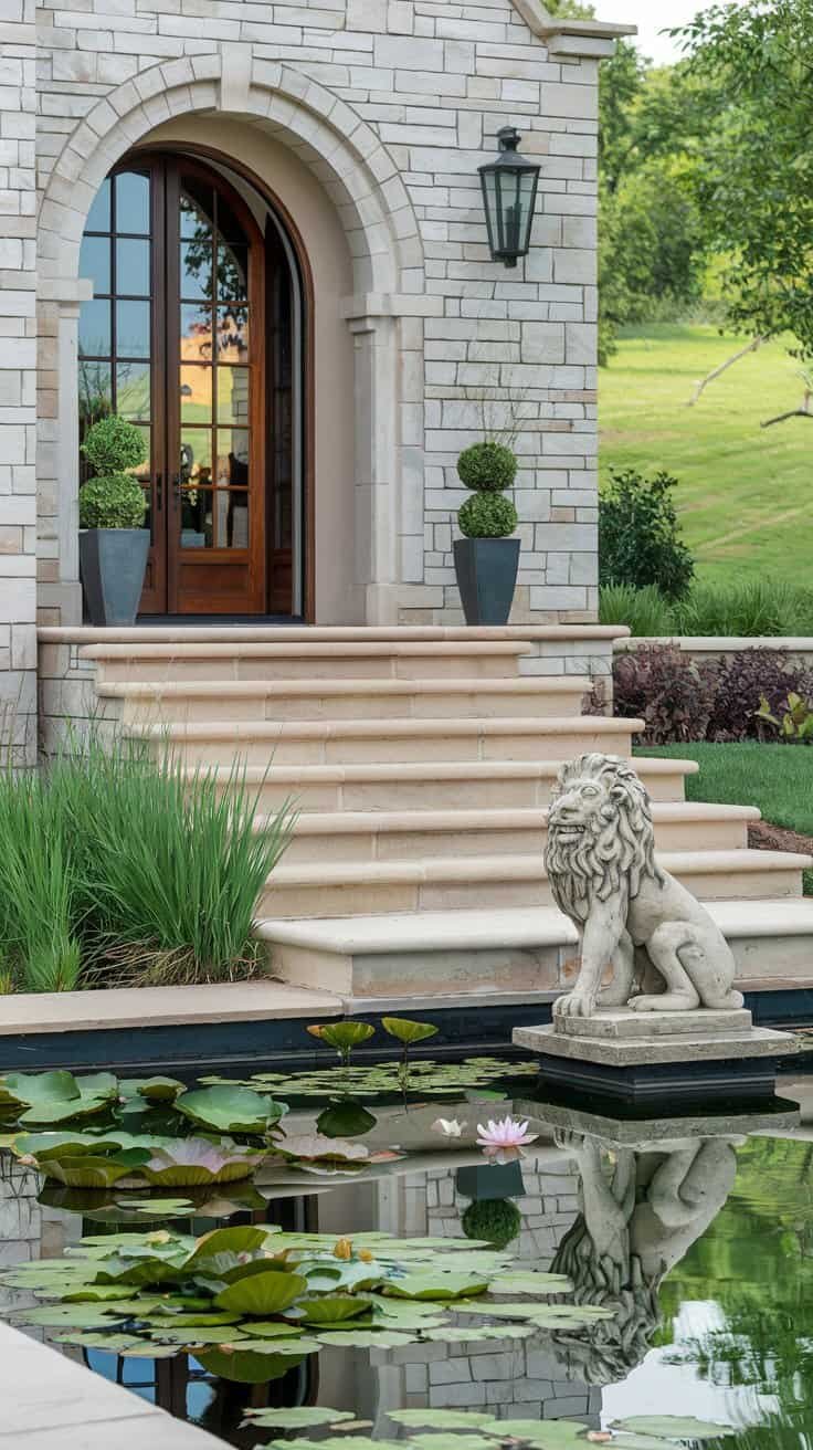 20+ Home Entrance With Water Feature Ideas For Curb Appeal