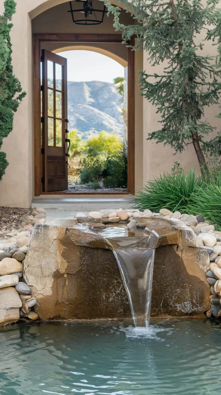 20+ Home Entrance With Water Feature Ideas For Curb Appeal