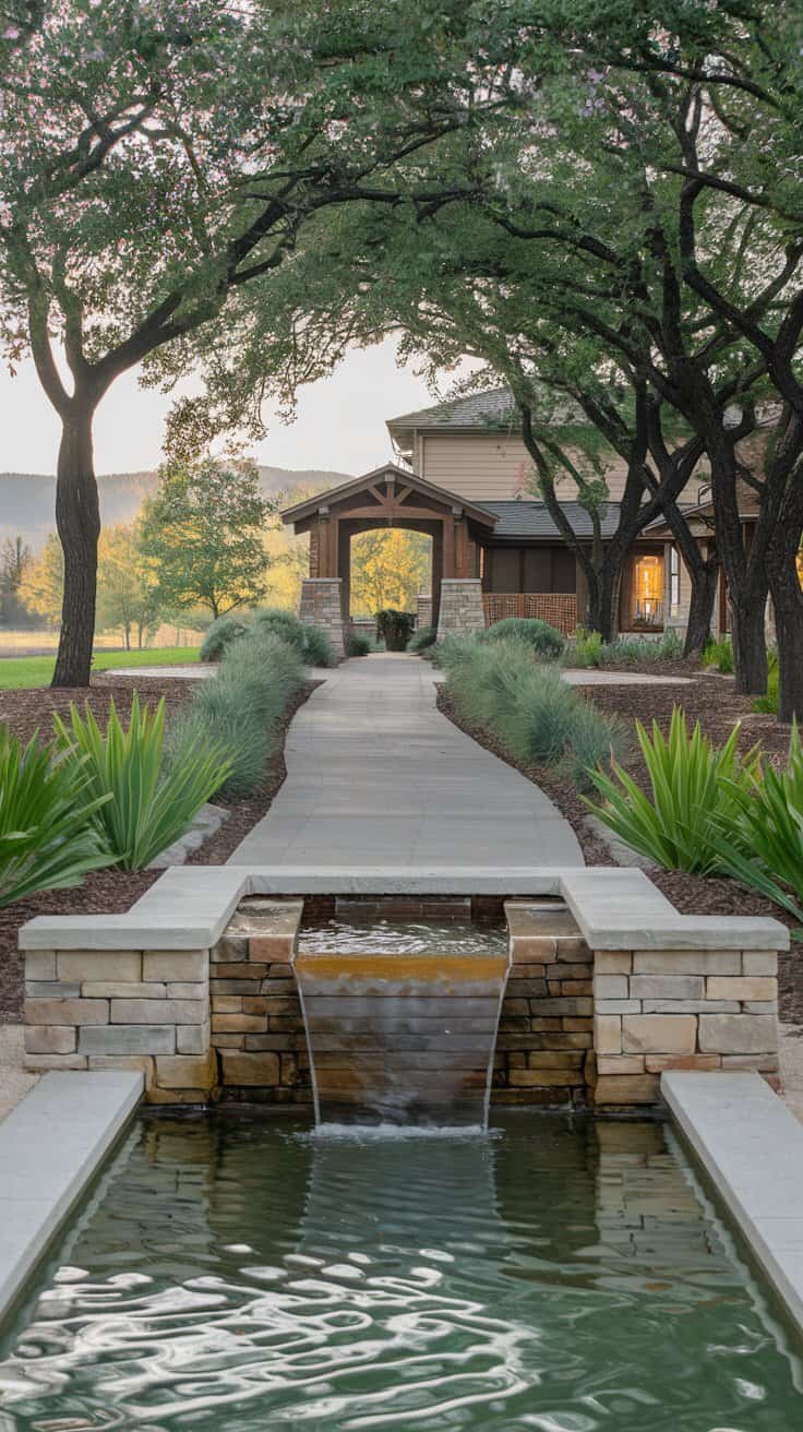 20+ Home Entrance With Water Feature Ideas For Curb Appeal