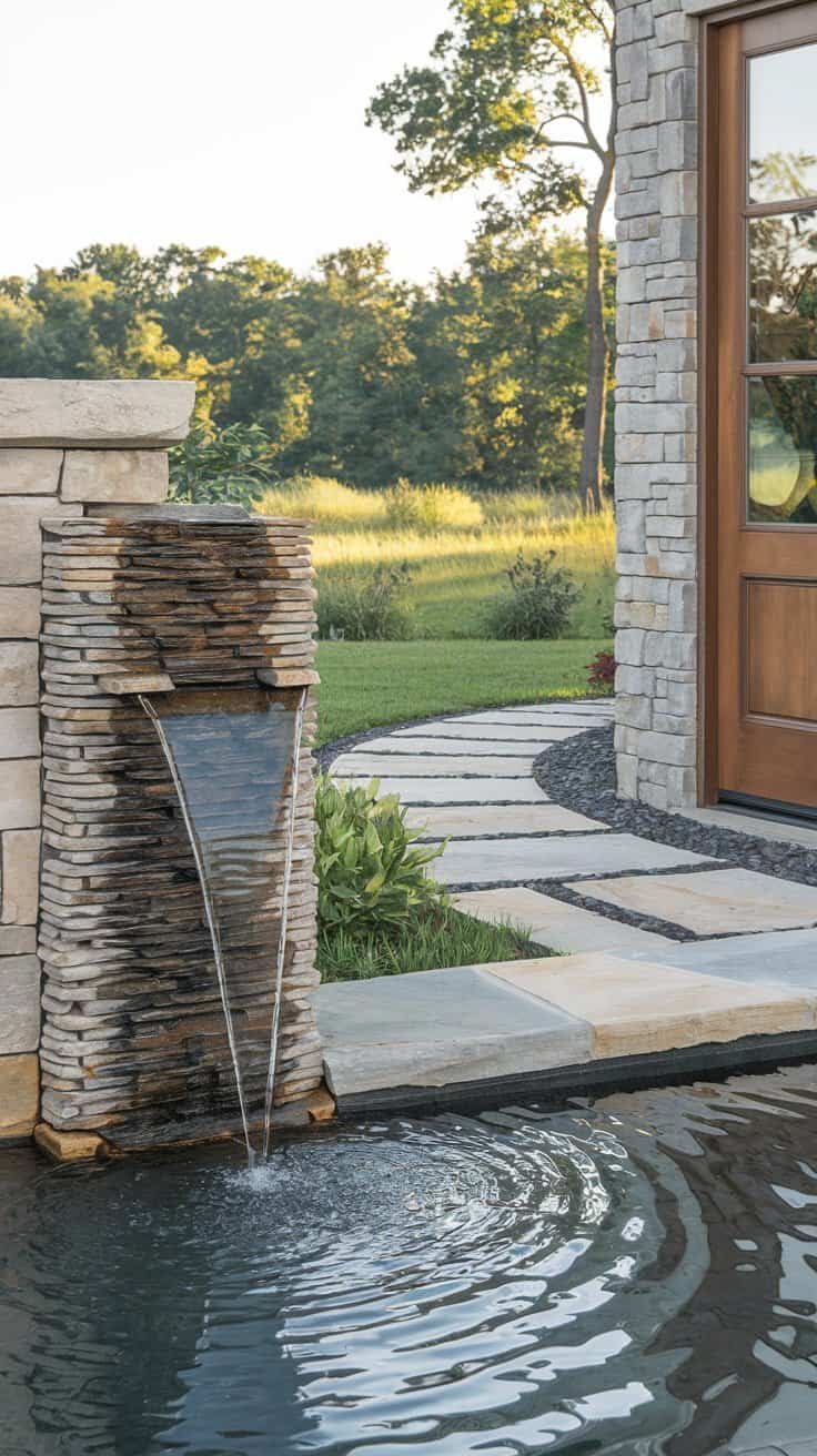20+ Home Entrance With Water Feature Ideas For Curb Appeal