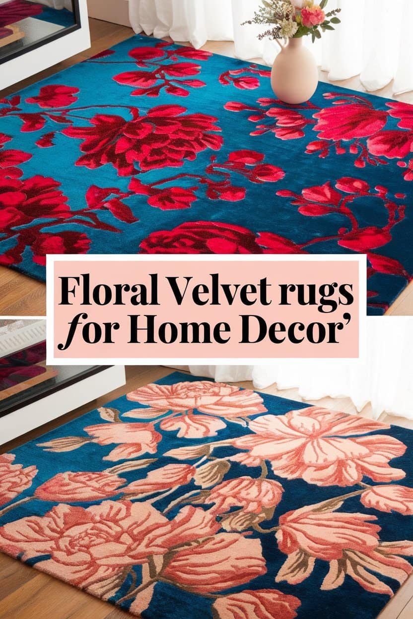 Floral Velvet Rugs to Refresh Your Home Decor Today